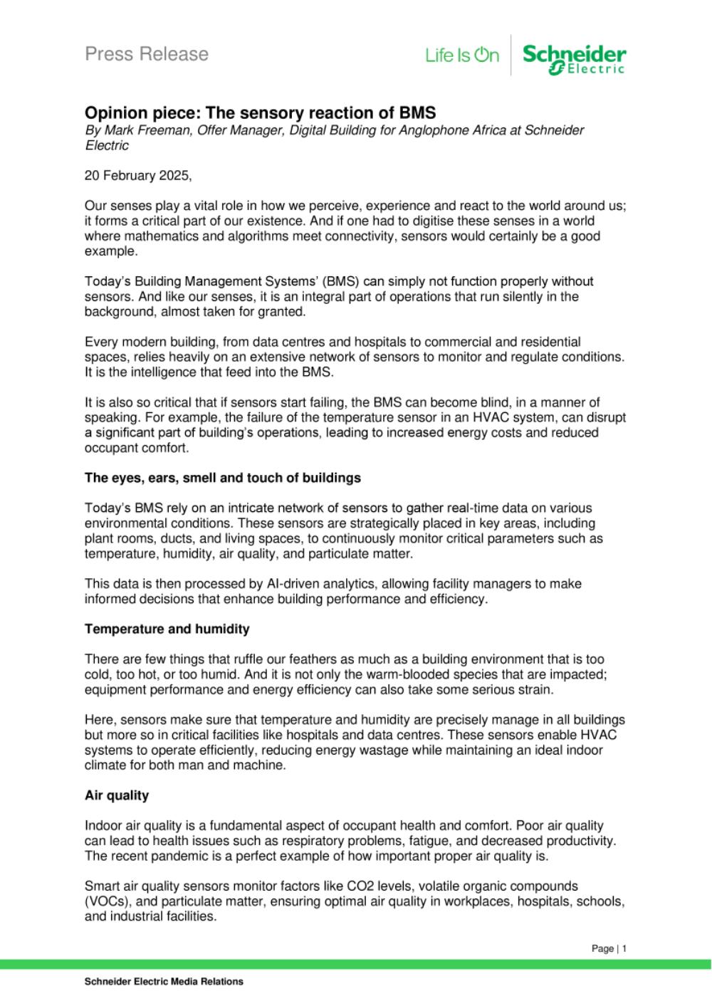 The sensory reaction of BMS.pdf | Schneider Electric South Africa